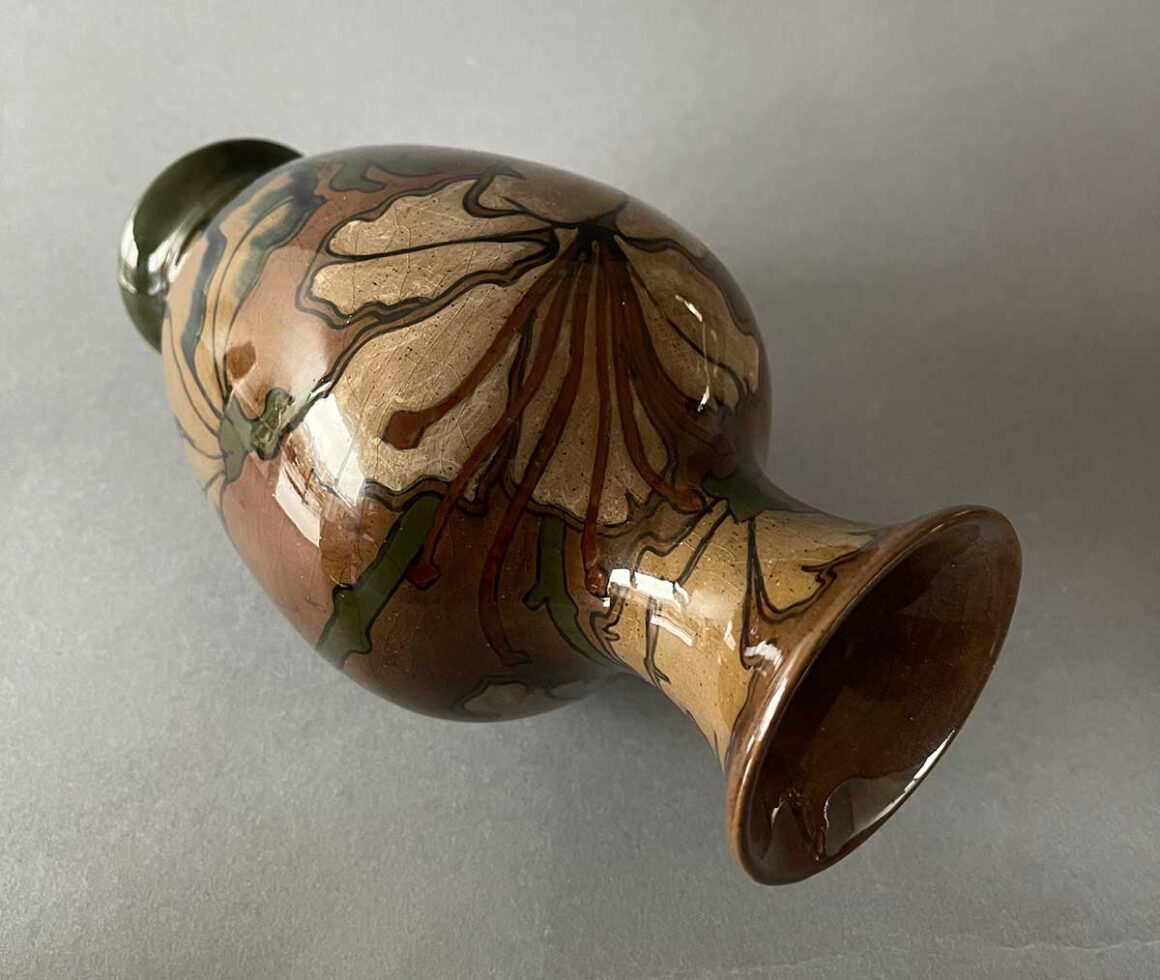 De Distel, Vase 9 inch with Decor of Lily, Made Circa 1900 - Dutch Art ...