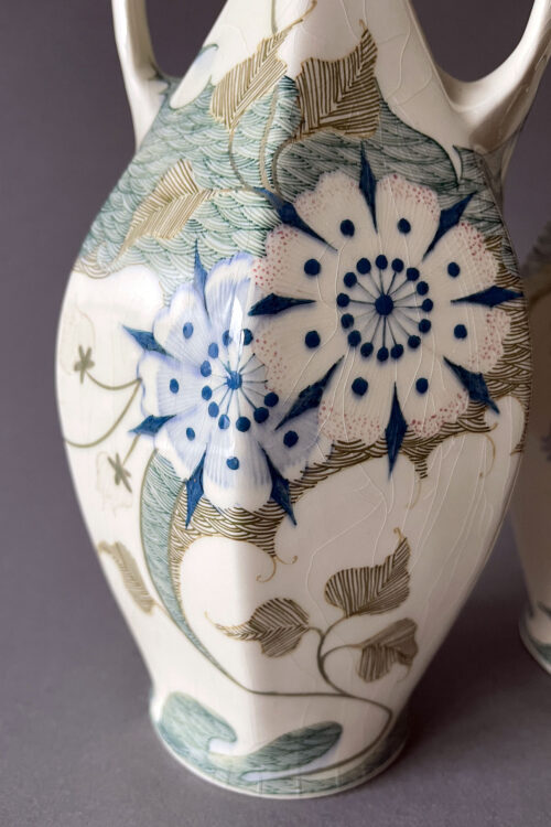 Pair of Gouda Pottery Vases, Model 5010, Decor 340, made in 1908-1912 ...